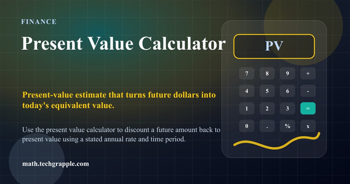 Present Value Calculator - Calculate PV of Future Cash Flows