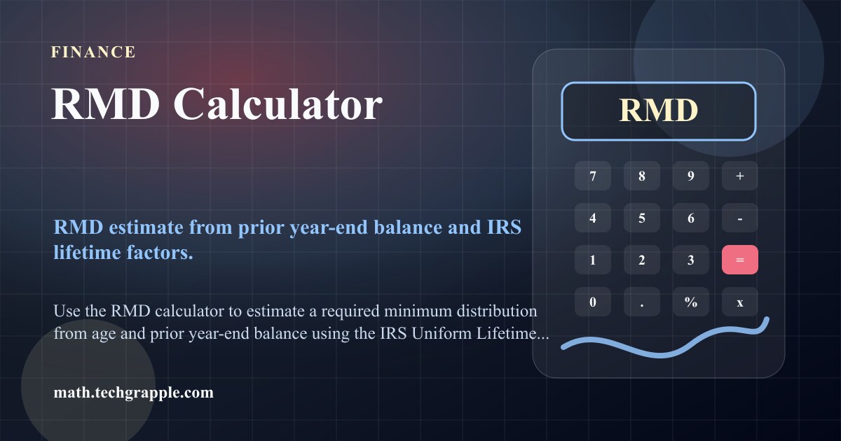 RMD Calculator | Free Online Calculator