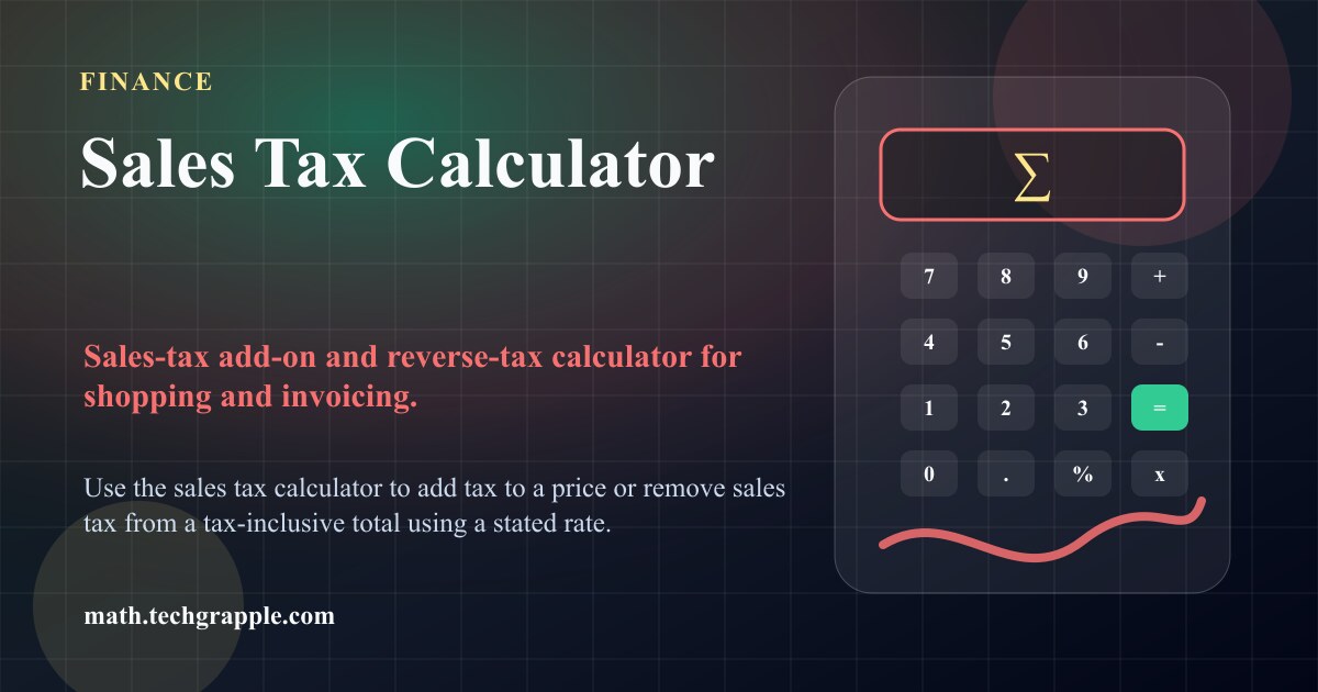 Sales Tax Calculator - Calculate Tax & Total Price